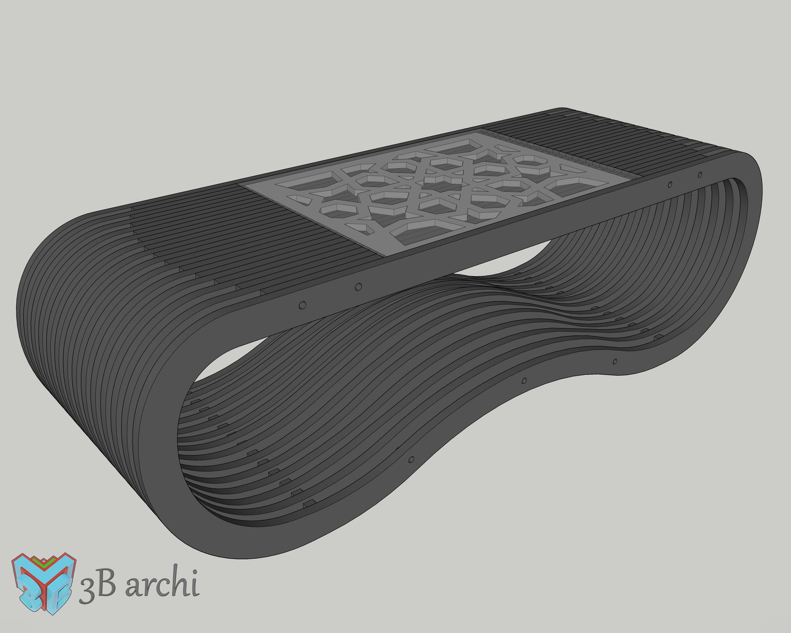 Parametric Coffee Table Modern Living Room Table Plywood - Etsy