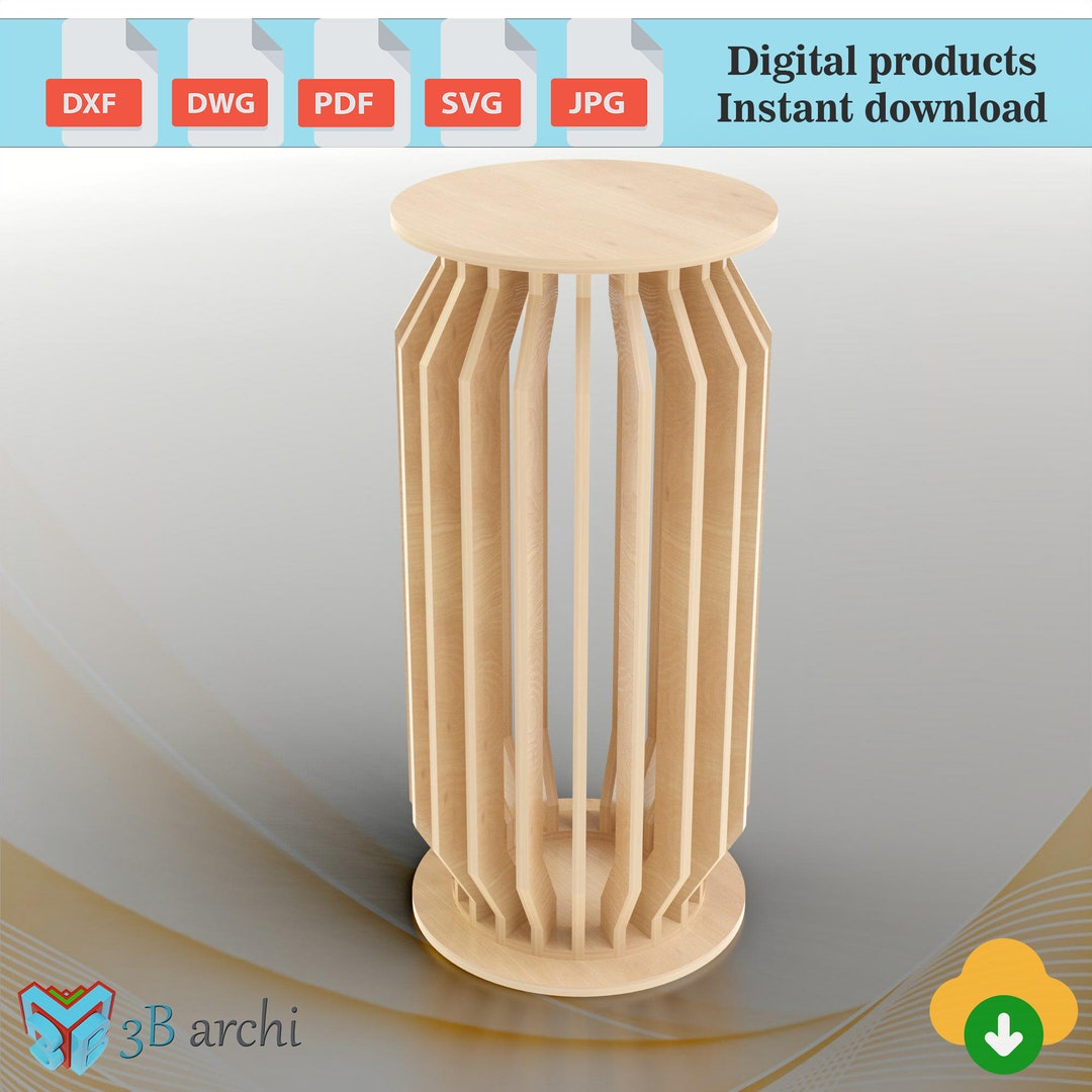 Parametric Bar Height Table CNC Files: Round Cocktail Table Plans ...