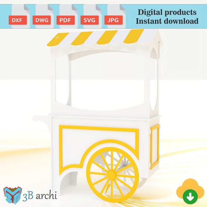 CNC Candy Cart Plans: DXF Router Files for Party Decor - Etsy