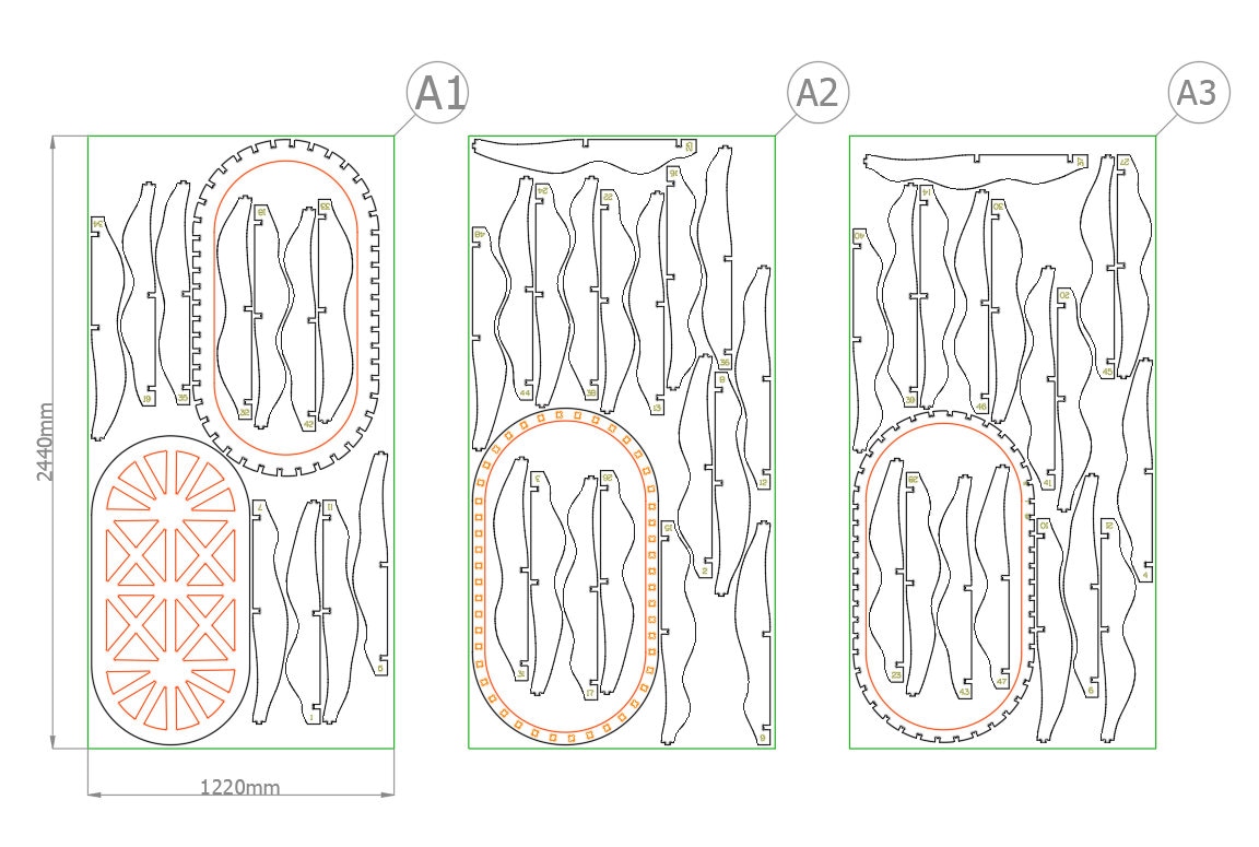 Parametric Sea Wave Baby Bed CNC Files: DXF Template (digital Download ...