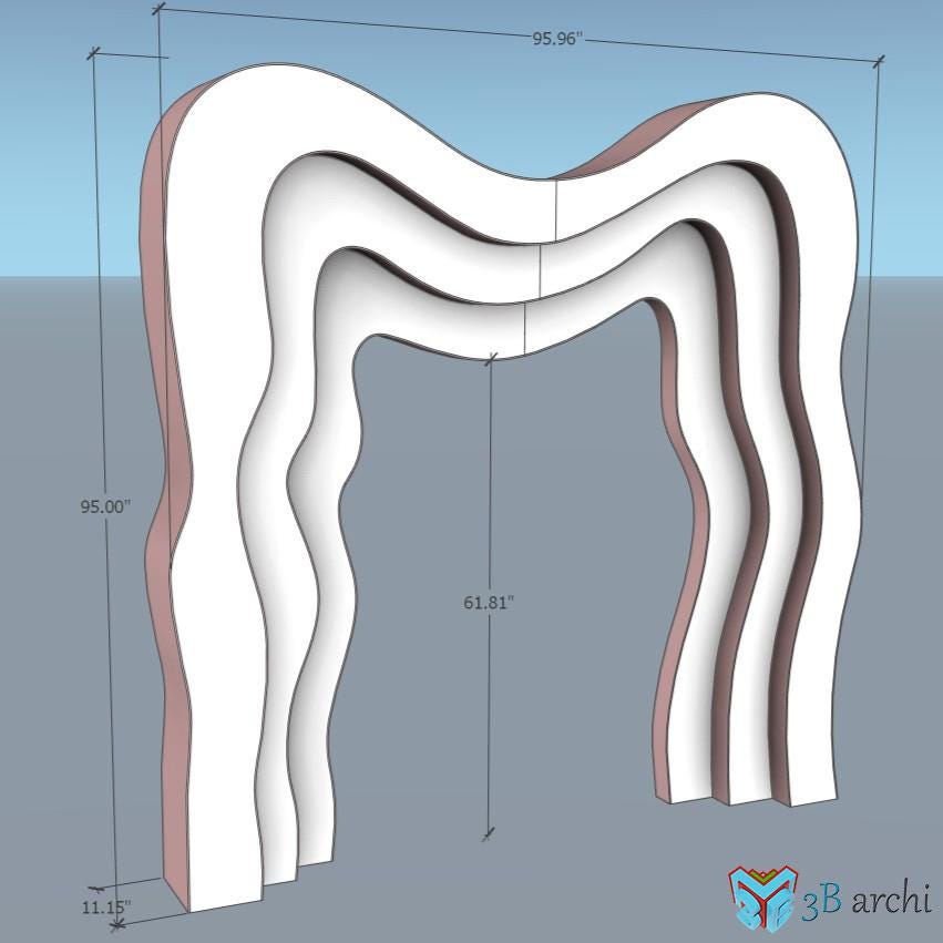 Wavy Arch Prop Template: 3D Backdrop, CNC Ready (digital File) - Etsy