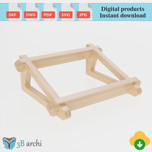 Laptop Stand, Wood Stand for Laptop, CNC Cut Laptop Stand Template ...