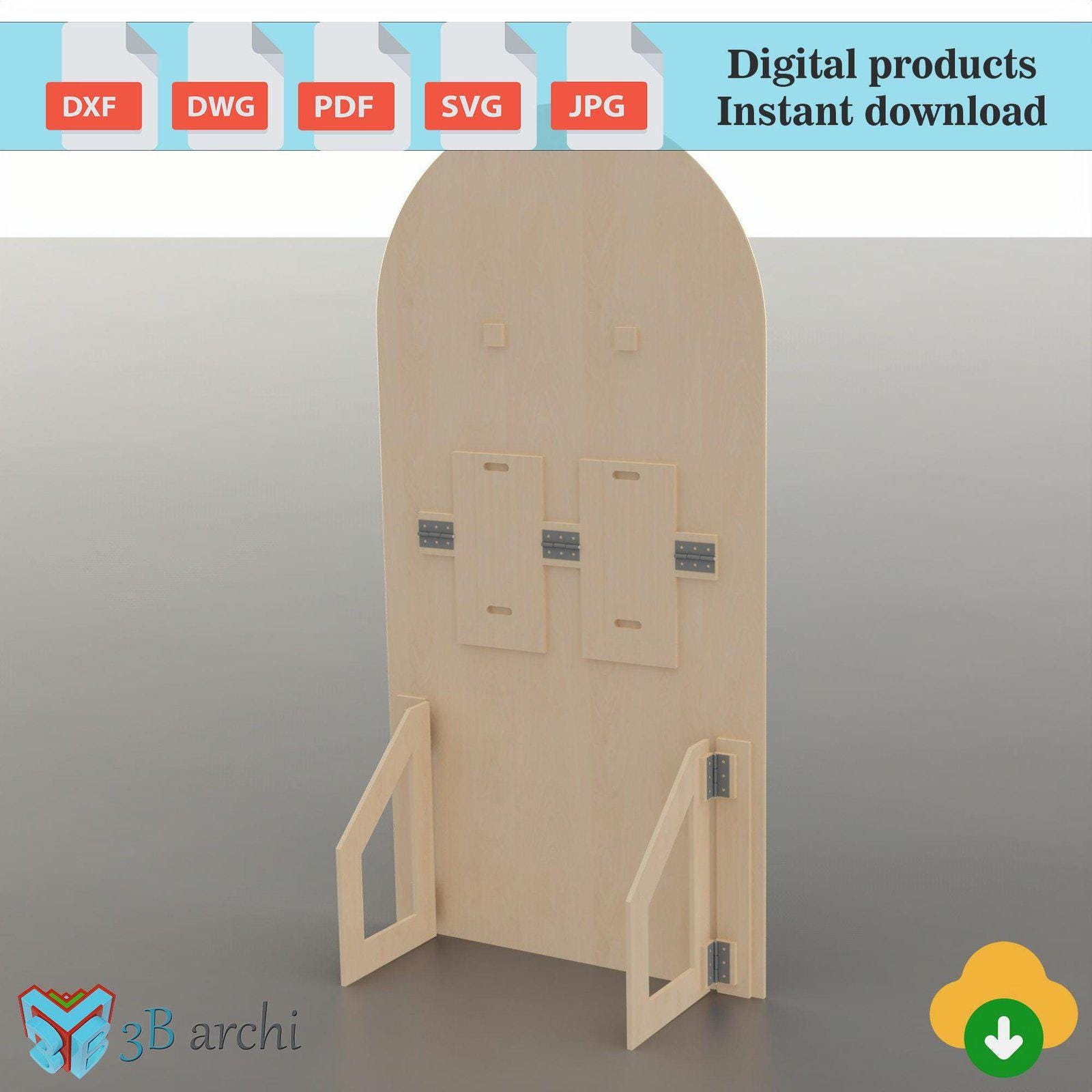 Foldable Arch Backdrop DXF Template: Customizable Event Decor (digital ...