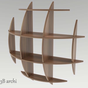 Sphere Bookshelf, Parametric Waffle Shelf, Hemispherical Shelf, Wall ...