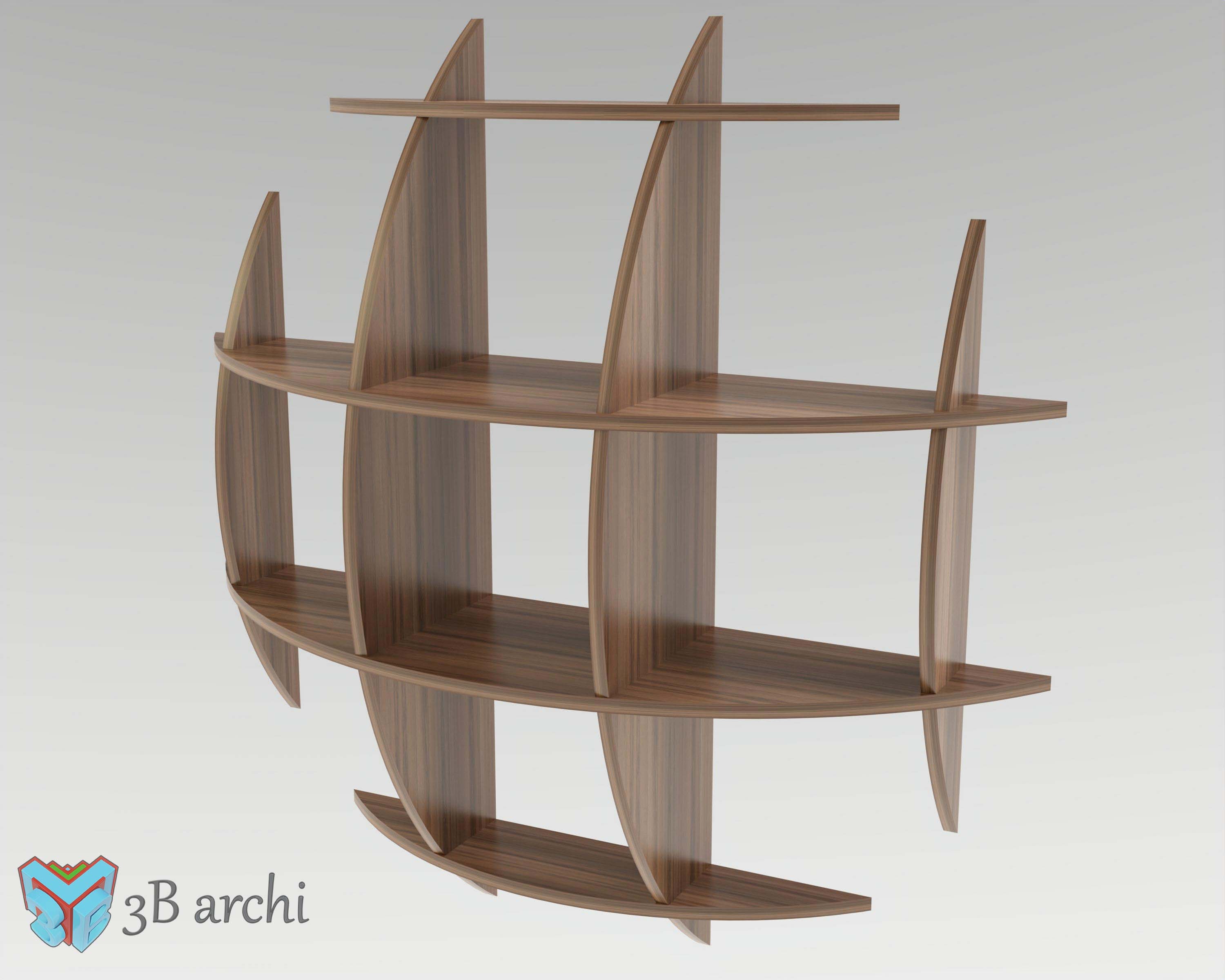 Sphere Bookshelf, Parametric Waffle Shelf, Hemispherical Shelf, Wall ...