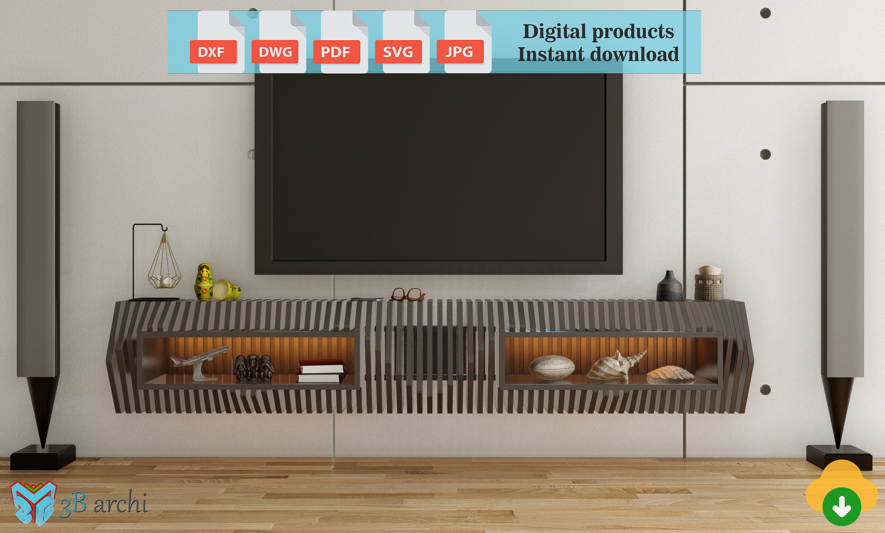 Parametric Floating TV Table: CNC DXF Plans (digital Download) - Etsy