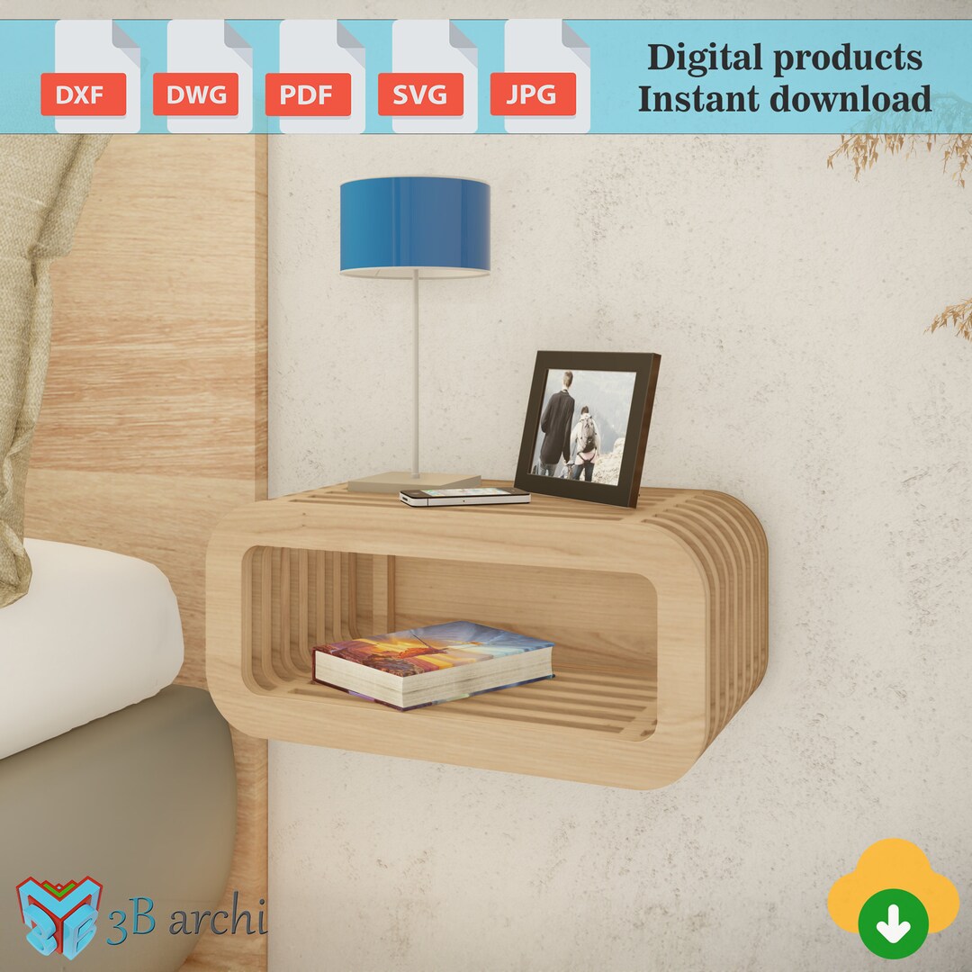 Floating Bedside Table, Parametric Bedside Table Plans, Nightstand ...