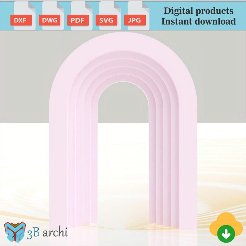 5-layer Arch Backdrop CNC Plan, Wedding Decor DXF Template (digital ...