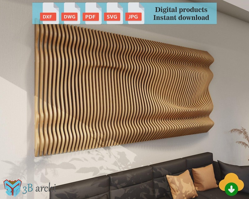 Parametric Wave Wall CNC Plans: Modern Interior Design (digital File ...