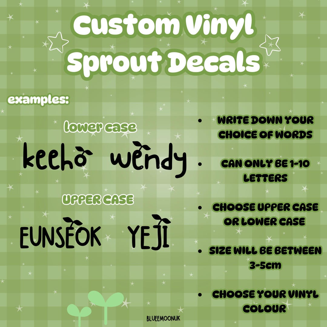 Custom Sprout Kpop Decals - Etsy