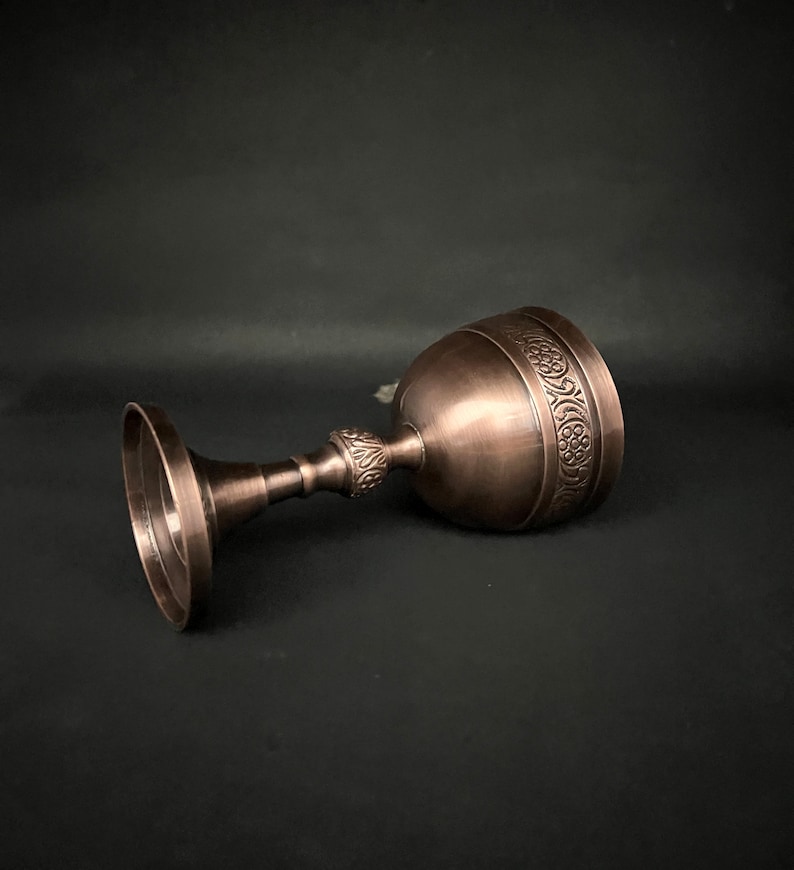 Handmade Copper Brass Wine Goblet: Embossed Chalice - Etsy