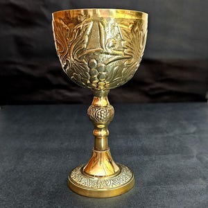 Handmade Brass Goblet for Communion Gold Chalice Cup Arthur King ...