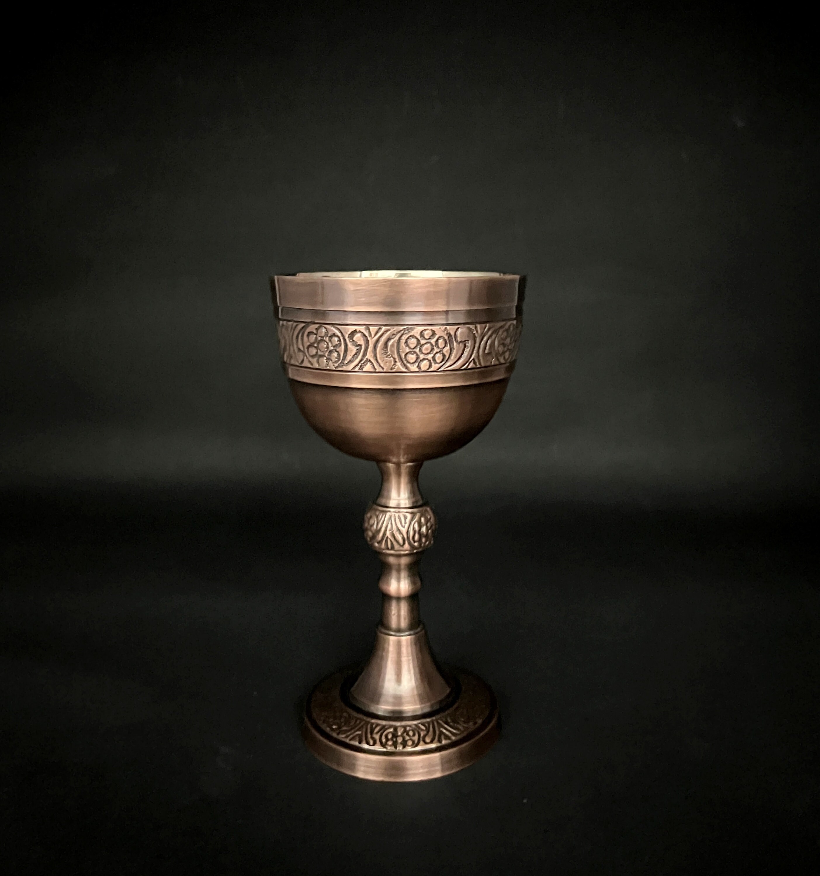 Handmade Copper Brass Wine Goblet: Embossed Chalice - Etsy