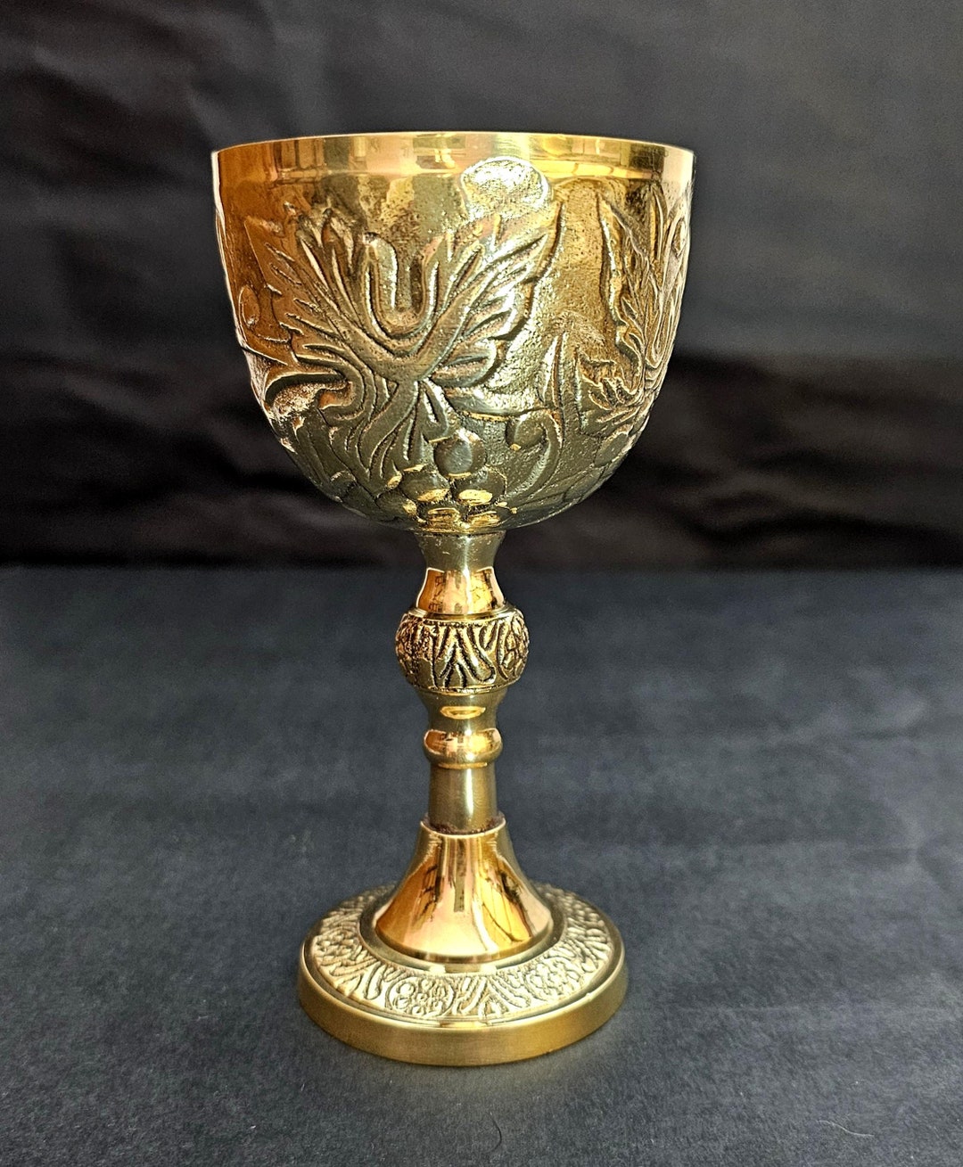 Handmade Brass Goblet for Communion Gold Chalice Cup Arthur King ...