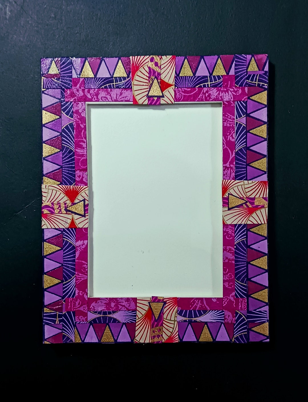 Decoupaged 5x7 Tabletop Purple Photo Frame - Etsy