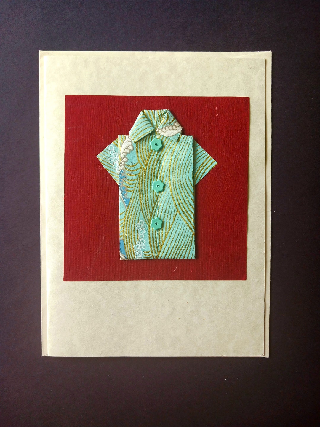 Handmade Origami Shirt Blank Card - Etsy