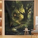 Cottagecore Enchanted Forest Tapestry Aesthetic, Green Indie Room Decor ...