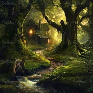 Cottagecore Enchanted Forest Tapestry Aesthetic, Green Indie Room Decor ...