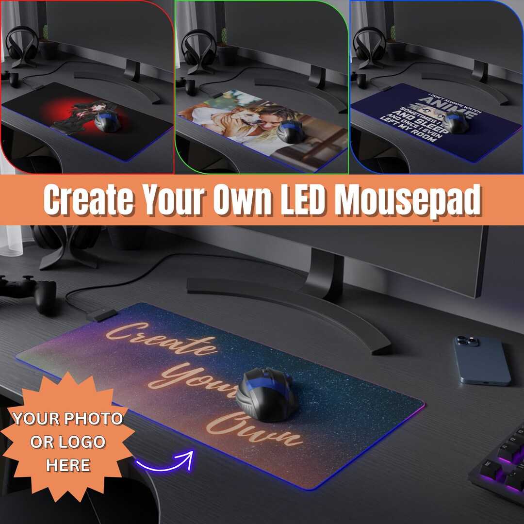 Custom RGB Desk Mat, Personalized LED Custom Desk Mat Gaming, Design ...