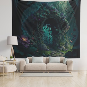 Fairycore Trippy Tapestry, Indie Room Decor, Mushroom Tapestry, Large ...