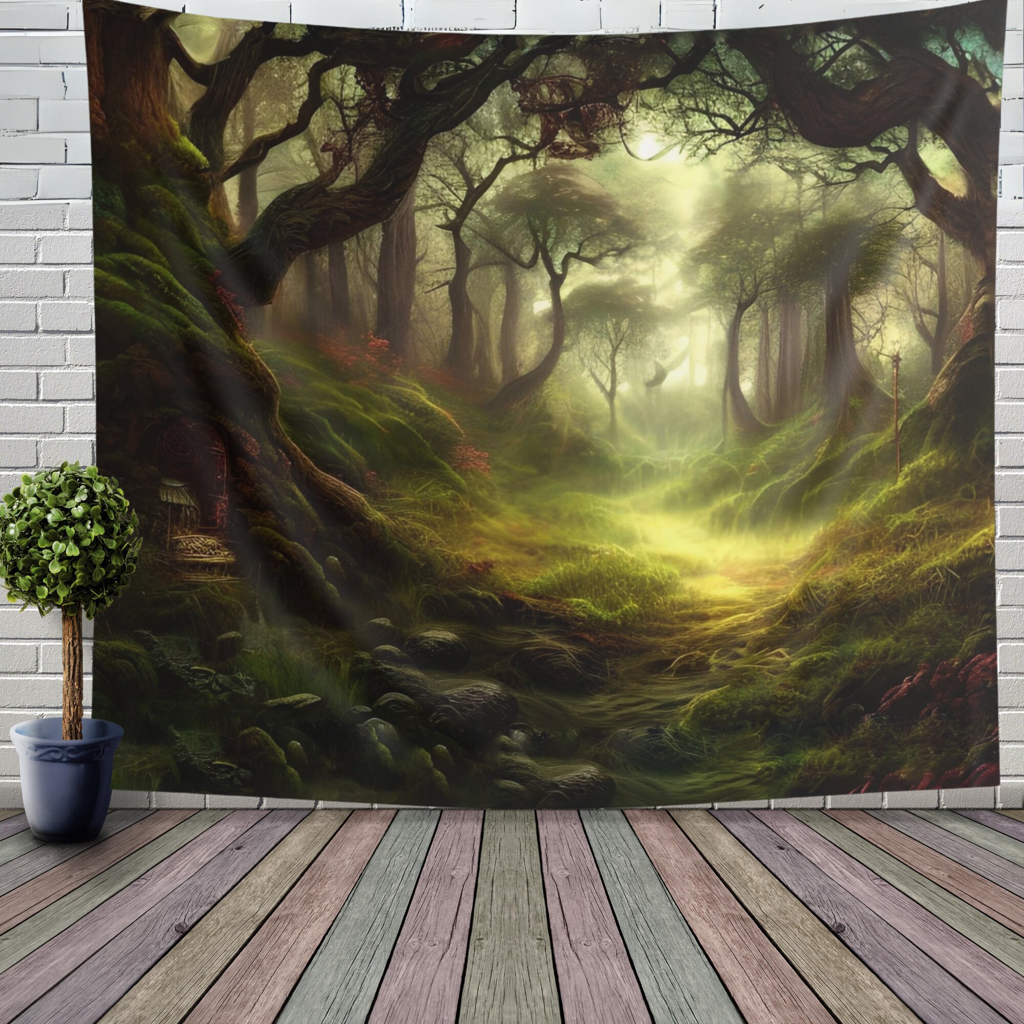 Enchanted Forest Tapestry, Indie Room Decor, Large Wall Tapestry ...