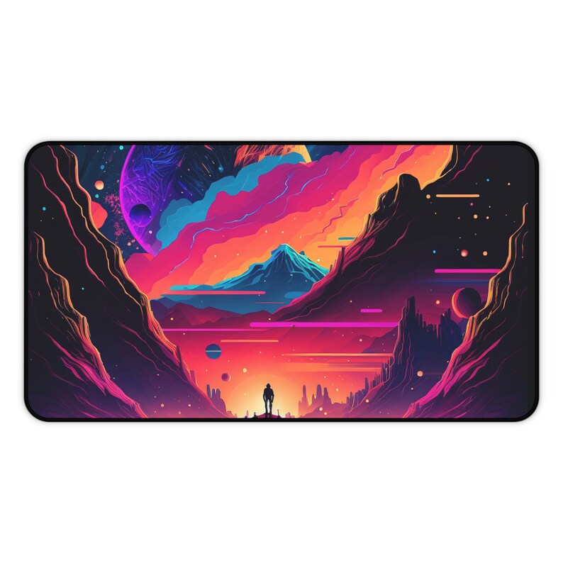 Trippy Space Desk Mat Gaming Cubicle Decor Desk Decor - Etsy