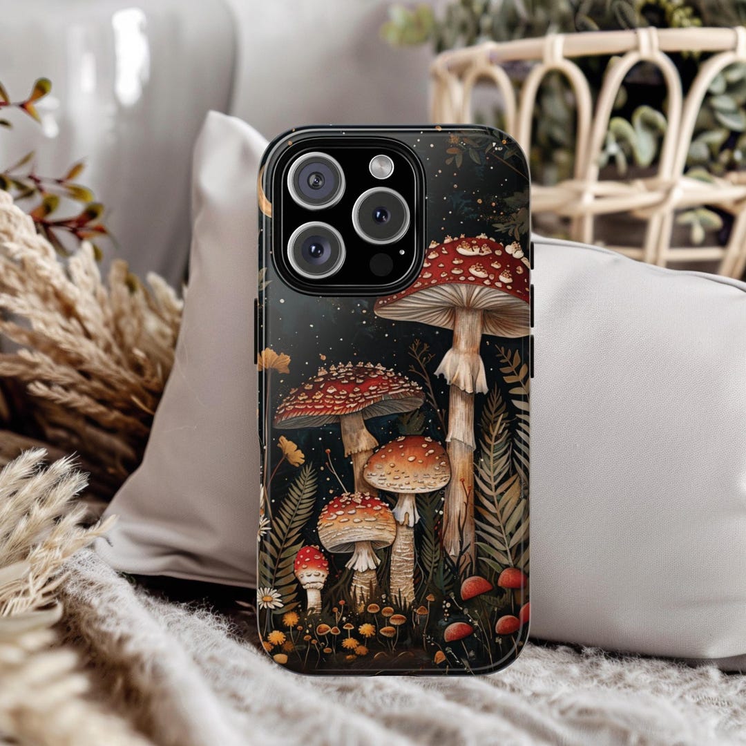 Dark Cottagecore Mushroom Phone Case, Cottagecore Aesthetic Phone Case ...