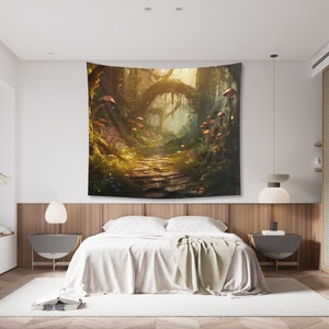 Dark Cottagecore Forest Tapestry, Indie Room Decor, Large Wall Tapestry ...