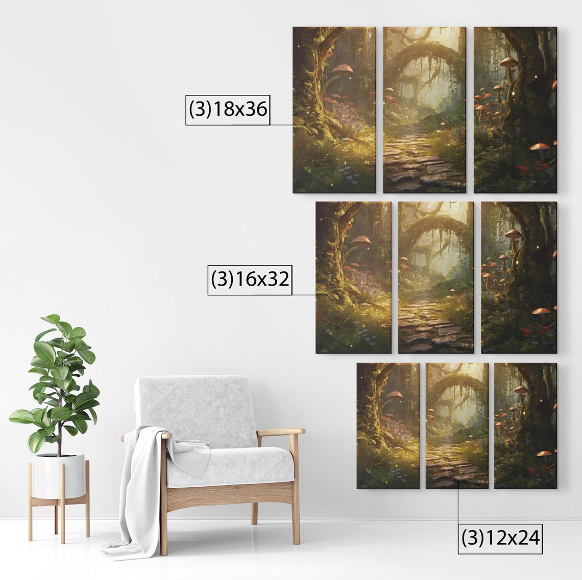 Dark Cottagecore 3 Piece Canvas Wall Art Set, Indie Room Decor ...