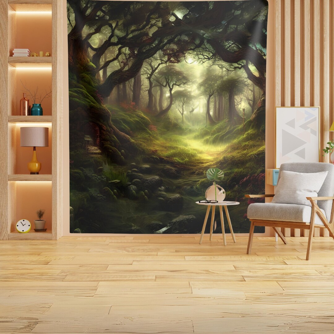 Enchanted Forest Tapestry, Large Cottagecore Wall Tapestry, Indie Room ...