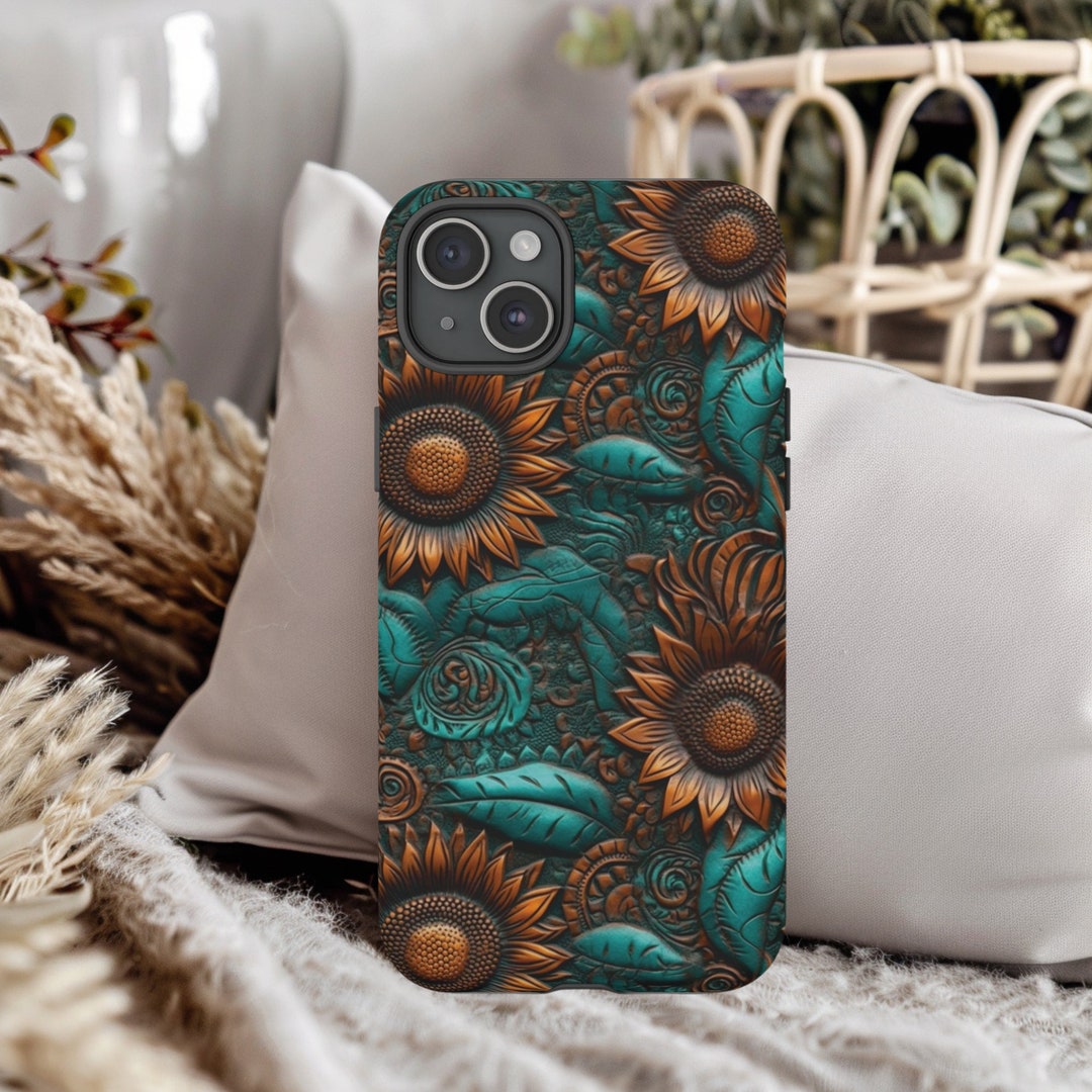 Western Aesthetic Sunflower iPhone Case, Cute Sunflower Phone Case ...
