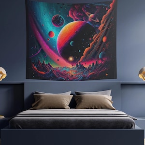 Psychedelic Tapestry, Bedroom Wall Decor, Wall Hanging Trippy Tapestry ...