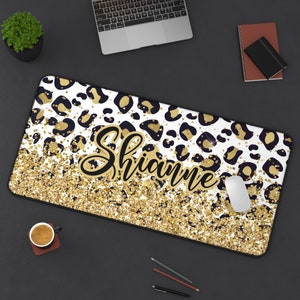 Cute Leopard Print Custom Mouse Pad, Personalized Large Mousepad ...