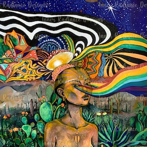 Trippy Surreal Psychedelic Wall Tapestry, Magic Mushroom Maximalist ...