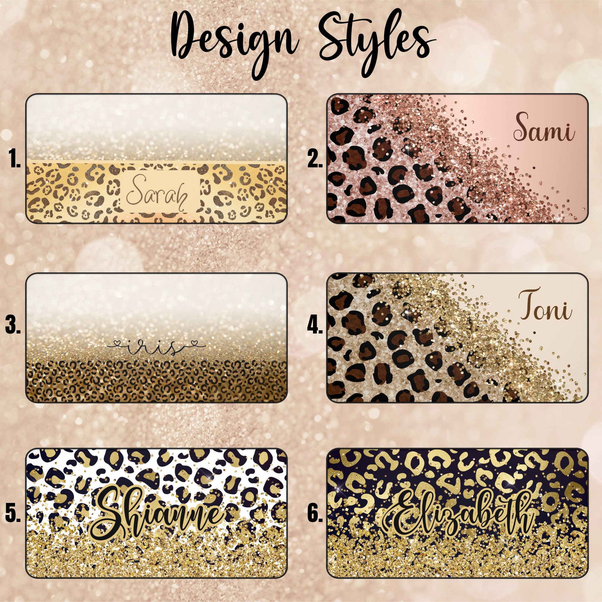 Cute Leopard Print Custom Mouse Pad, Personalized Large Mousepad ...