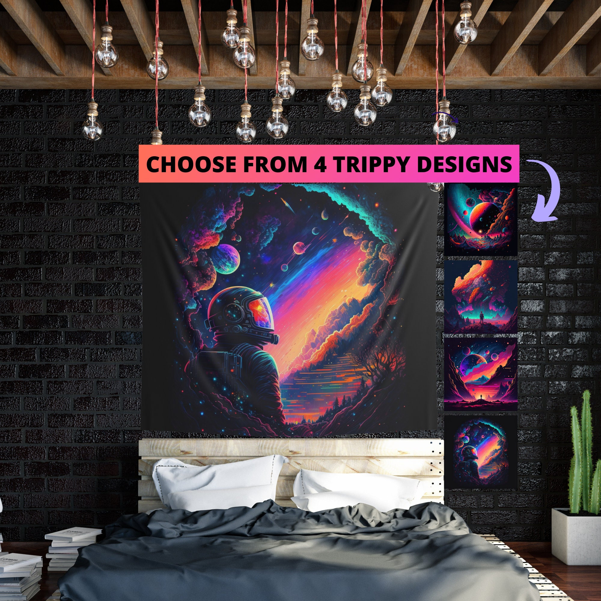 Psychedelic Tapestry, Bedroom Wall Decor, Wall Hanging Trippy Tapestry ...
