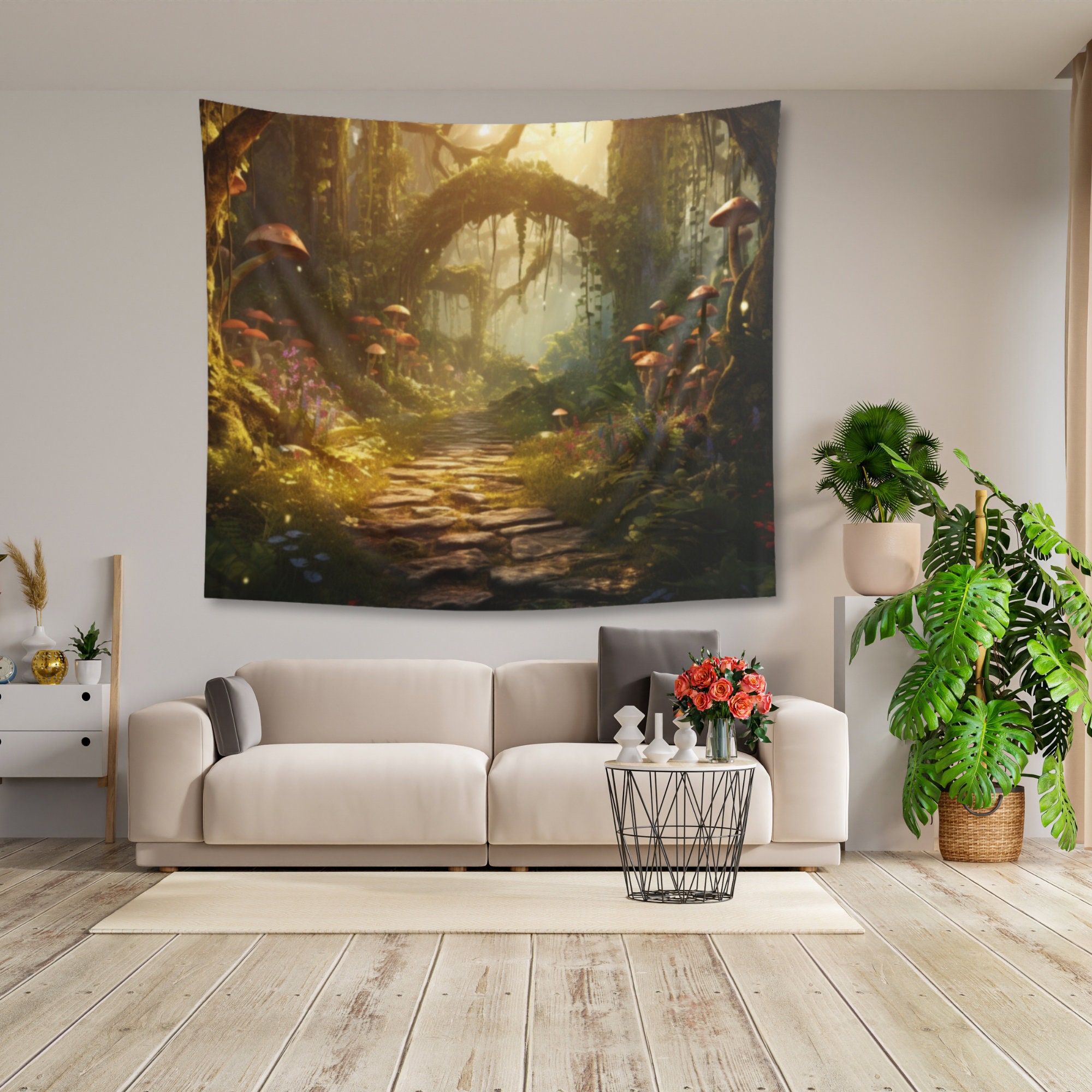Dark Cottagecore Forest Tapestry, Indie Room Decor, Large Wall Tapestry ...
