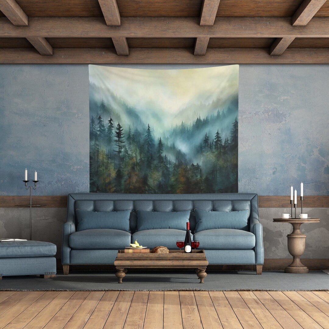 Tennessee Mountain Landscape Tapestry, Nature Tapestry, Smoky Mountain ...