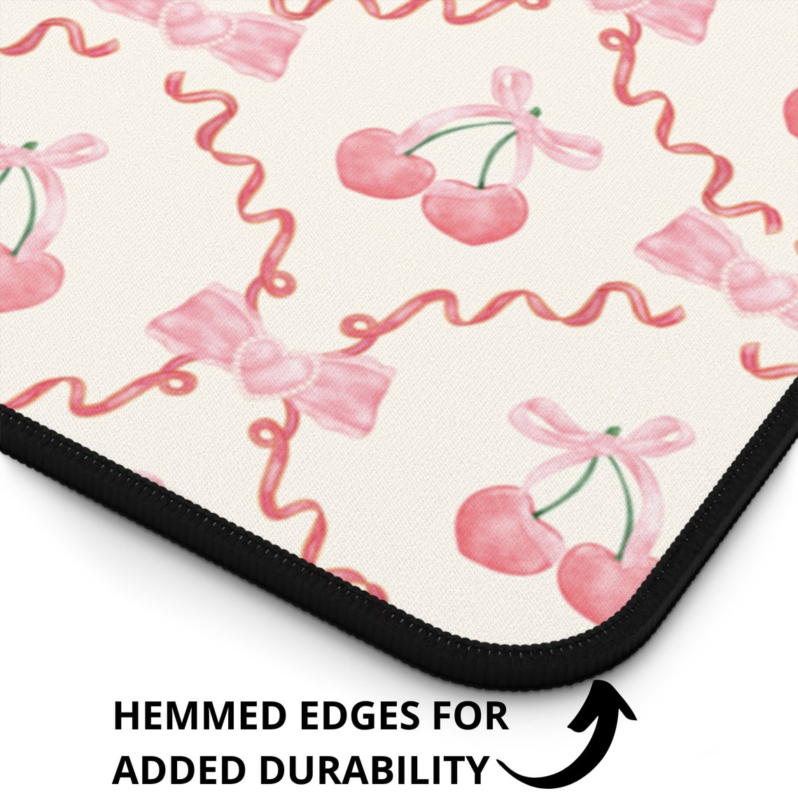 Personalized Pink Bow Aesthetic Deskmat, Custom Coquette Mouse Pad ...