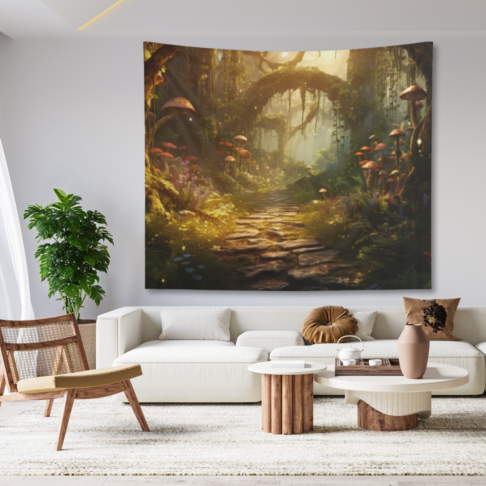 Dark Cottagecore Forest Tapestry, Indie Room Decor, Large Wall Tapestry ...