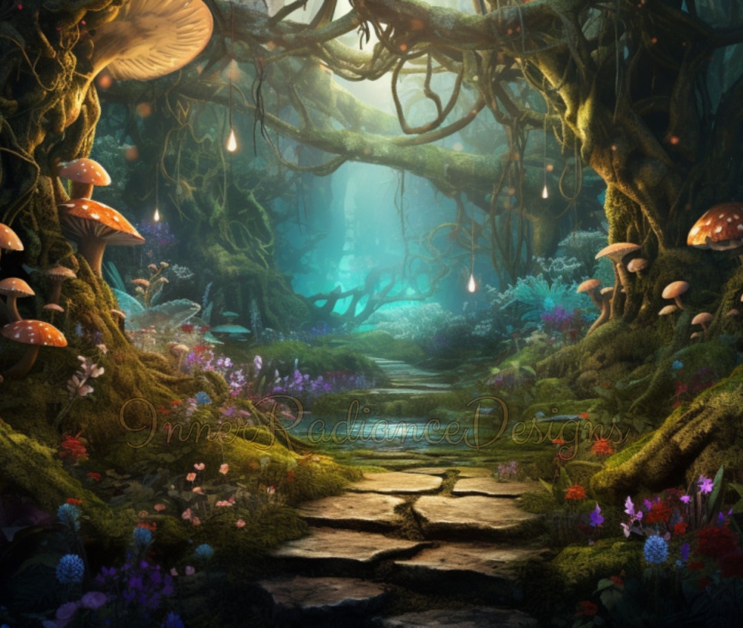 Fairycore Enchanted Forest Tapestry, Indie Room Decor, Large Wall ...