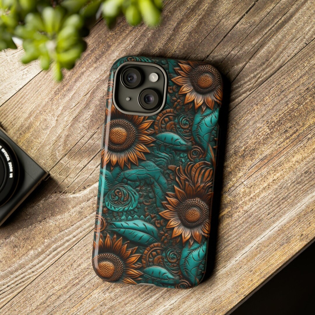 Western Aesthetic Sunflower iPhone Case, Cute Sunflower Phone Case ...