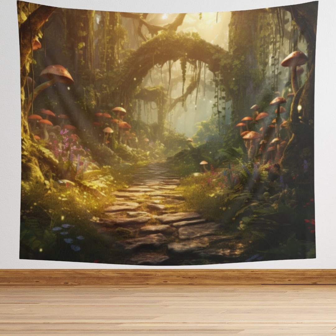 Dark Cottagecore Forest Tapestry, Indie Room Decor, Large Wall Tapestry ...
