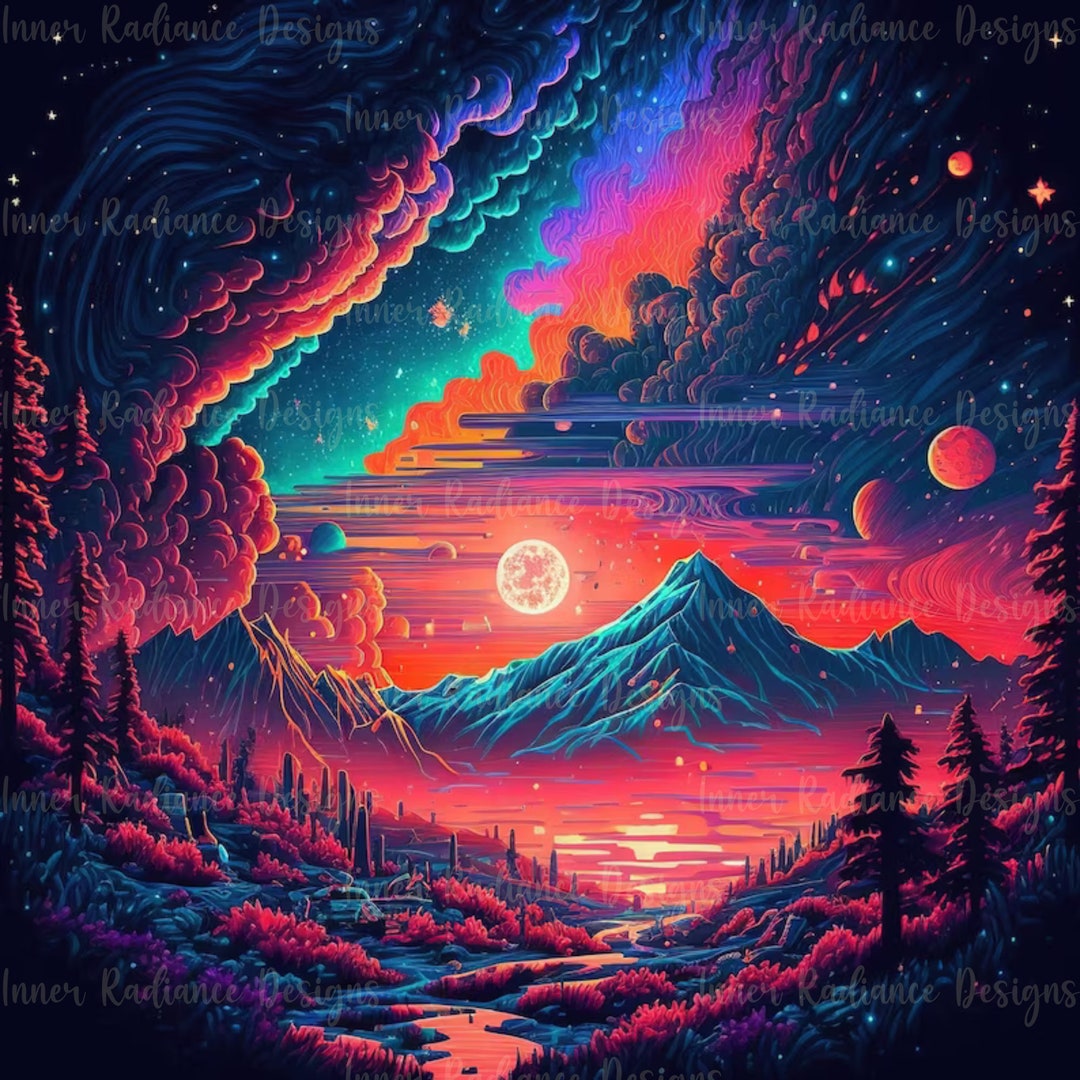 Mountain Tapestry, Trippy Room Decor, Psychedelic Tapestry, Aesthetic ...