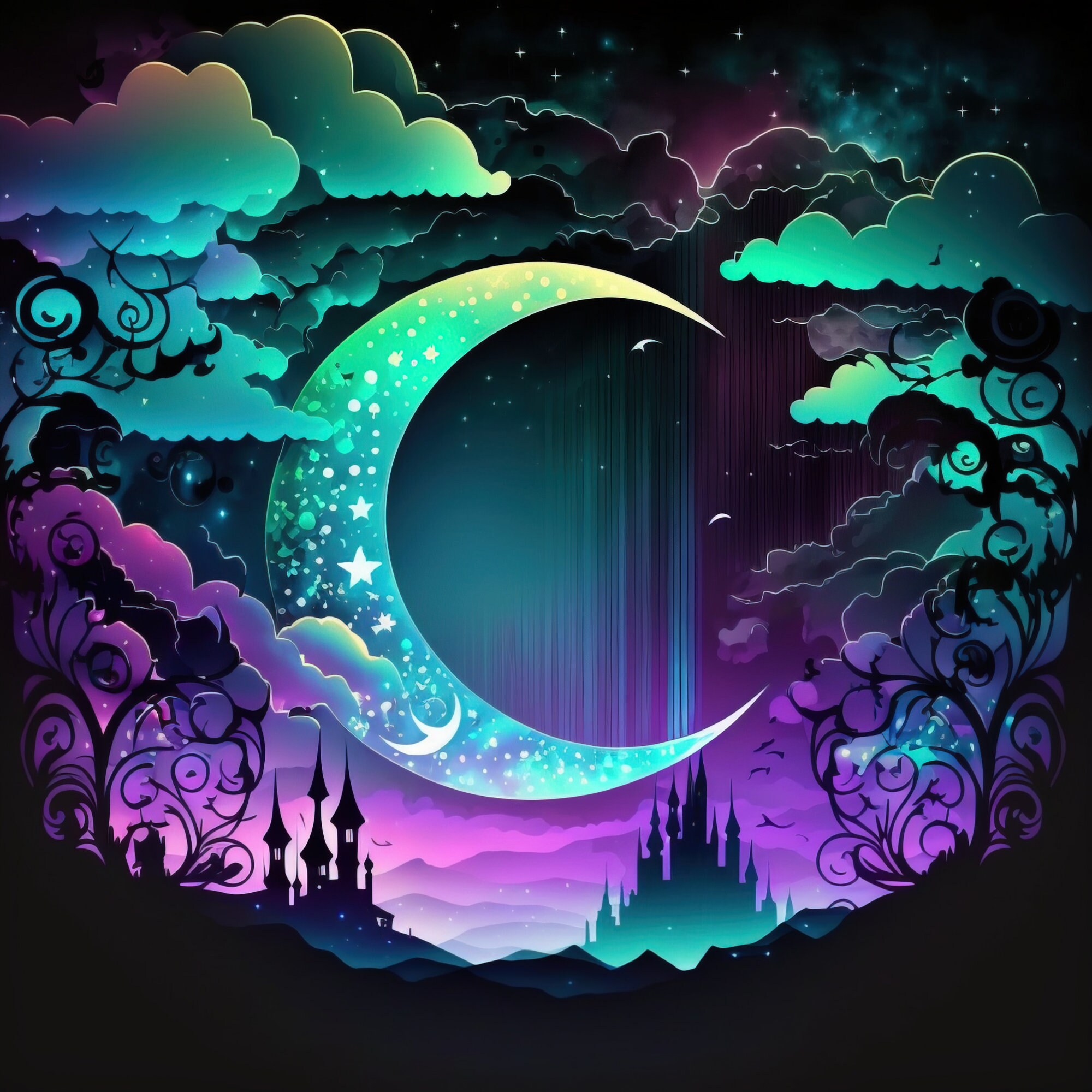 Moon Tapestry Psychedelic Tapestry Teen Girl Room Decor - Etsy