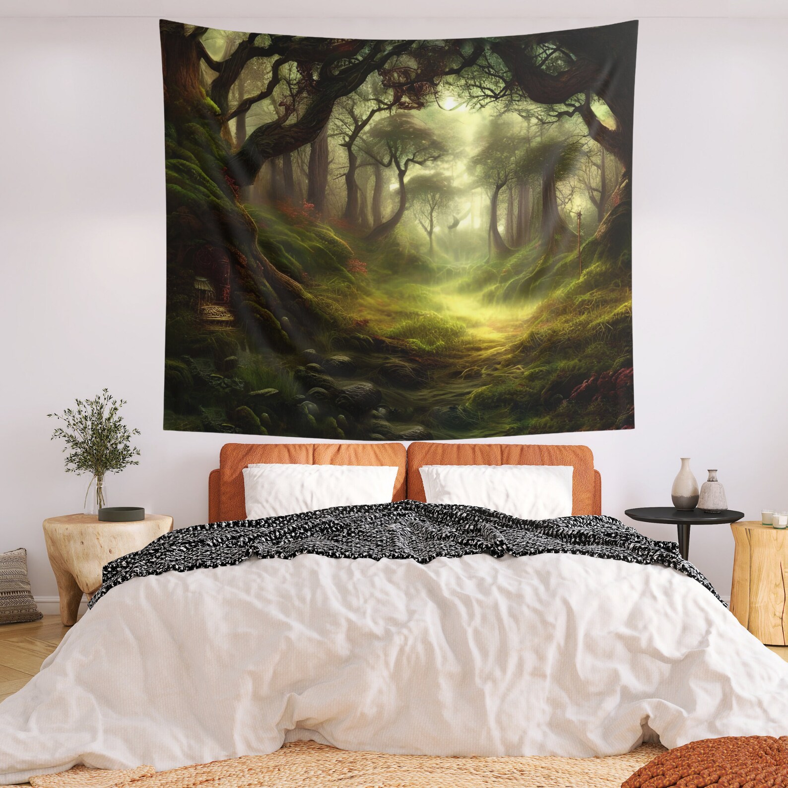 Enchanted Forest Tapestry, Indie Room Decor, Large Wall Tapestry ...