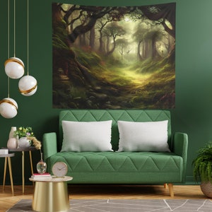 Enchanted Forest Tapestry, Indie Room Decor, Large Wall Tapestry ...