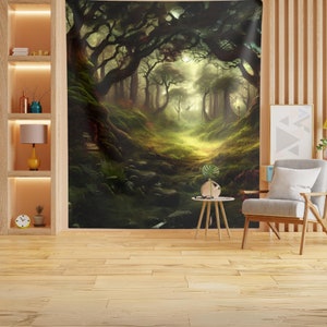 Enchanted Forest Tapestry, Indie Room Decor, Large Wall Tapestry ...