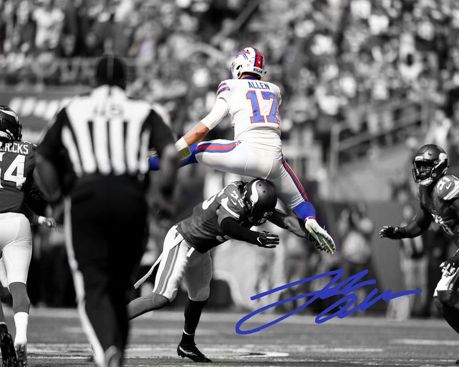 Josh Allen Awesome Hurdle Signed Photo Autographed Reprints - Etsy