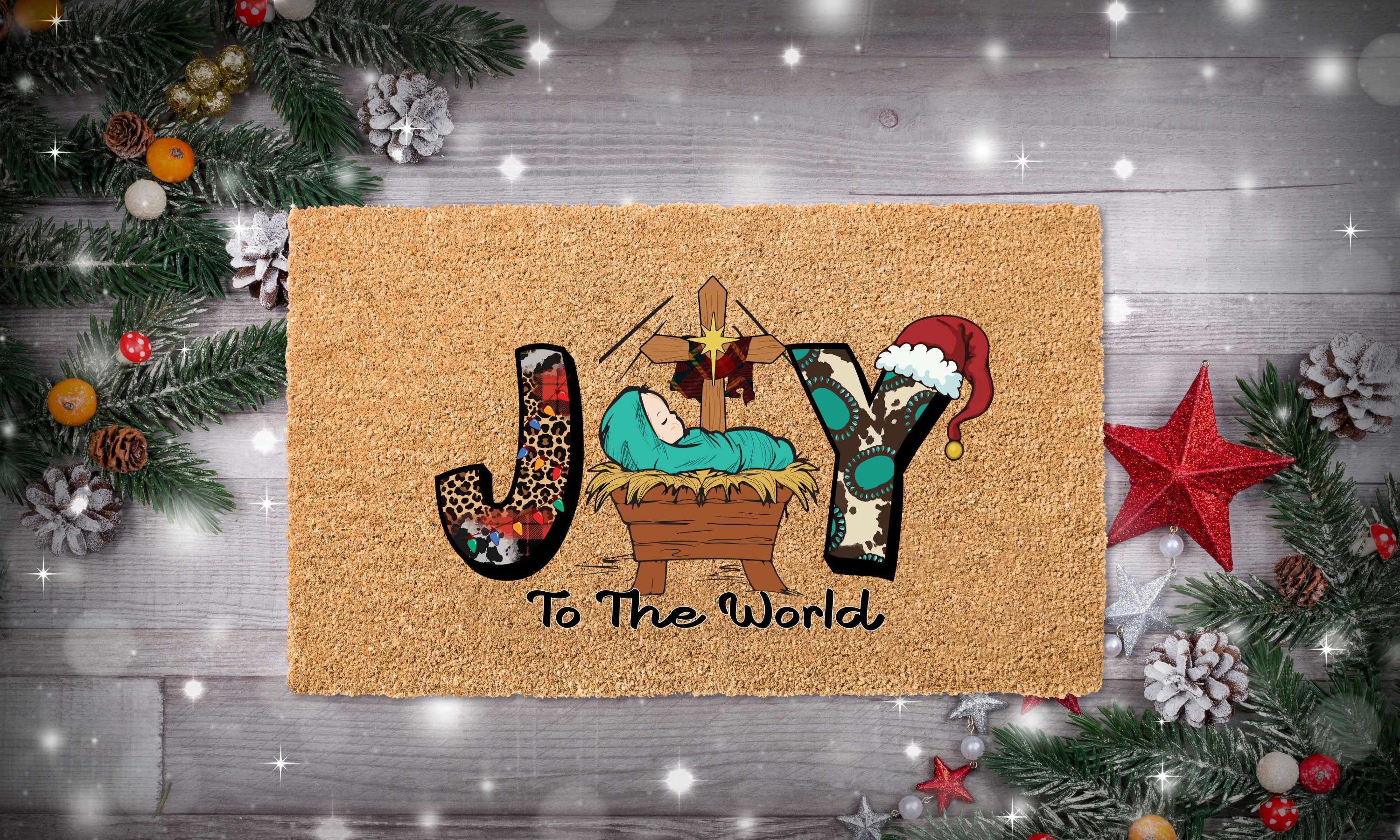Christian Christmas Doormat Holiday Decor Jesus Christ Merry - Etsy
